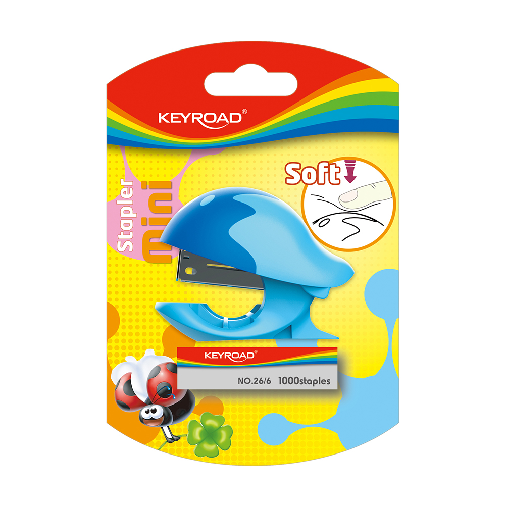 Mini grapadora 60x55x41mm con 1000pcs de grapas. Blister 1 und - PaperPlus